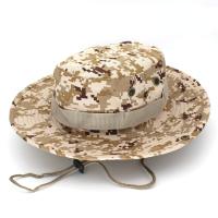 China Custom Camouflage Mesh Bucket Hat for Hunting Hiking 58cm Cotton Polyester for sale