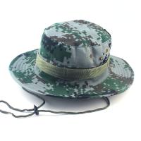 China Custom Camouflage Mesh Bucket Hat for Hunting Hiking 58cm Cotton Polyester for sale