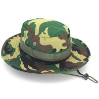 China Custom Camouflage Mesh Bucket Hat for Hunting Hiking 58cm Cotton Polyester for sale