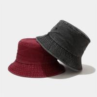 China Foldable Washed Cotton Denim Fisherman Bucket Hat Unisex Outdoor 58cm Custom for sale