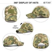 China Custom Camo Baseball Cap 58cm Adjustable Army Military Hat Curved Brim Unisex for sale