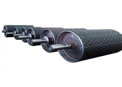 China Rubber Coated Conveyor Drive Roller 25mm Diameter High Friction for Steel Metallurgy for sale
