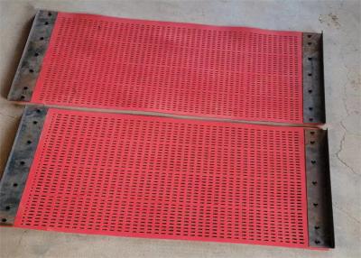 China Self-Cleaning Rubber Screen Panel 8mm Thickness Round Hole Hook Installation 1m Width for sale