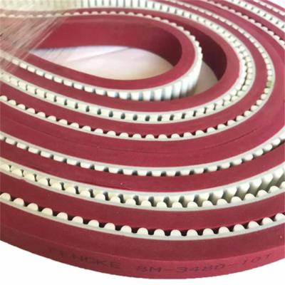 China Synchronous PU Timing Belt with Red Adhesive - Temperature Range -20°C to +80°C, Working Pressure ≤32Mpa for sale
