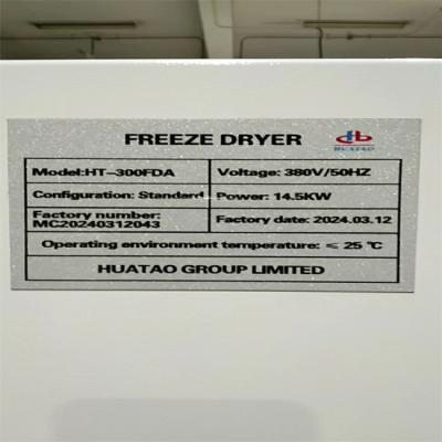 China HT-300FDA Silicone Oil Freeze Dryer with 3.15㎡ Drying Area and 60kg Water Capture Capacity for sale