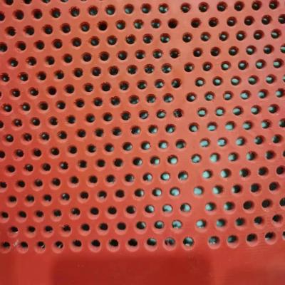 China 6mm Wear Resistant Rubber Screen Panel Round Holes Mining Hook Type 1m Width for sale