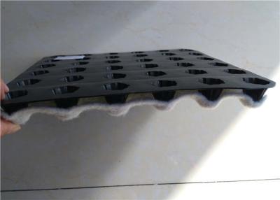 China Geocomposite Drain Black Color Dimpled Plastic Drain Sheet For Underground Waterproofing for sale