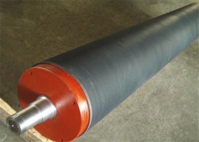 China Rubber Paper Making Machine Parts Grooved Press Roll For Paper Mill for sale
