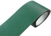 China Indoor PVC PU Conveyor Belt Green 3mm Thickness 80N Tensile Strength Steel Clipper Joint for sale
