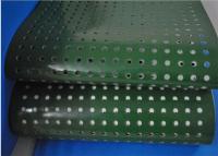 China Green PVC Plastic Corrugator Conveyor Belt with Punching Holes 3000mm Width Lightweight Conveying for sale
