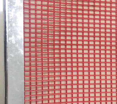 China Tensioned Polyurethane Screen Mesh 2mm Aperture Steel Wire Core for Stone Screening for sale
