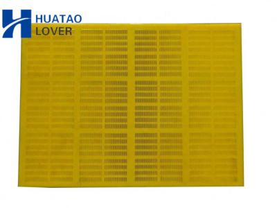 China Yellow 0.125mm Aperture Polyurethane Screen Panel with Steel Frame for Fine Sand Dewatering for sale
