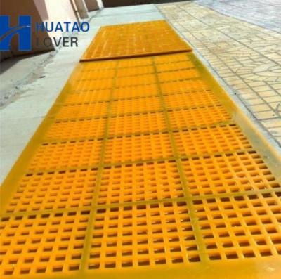 China Yellow Modular 40mm Thickness PU Screen Mat for Stone Screening Polyurethane for sale