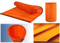 China Polyurethane Screen Mesh 1040x700mm 0.075-1.5mm Hole Width Red Vibrating Screen Cloth for sale