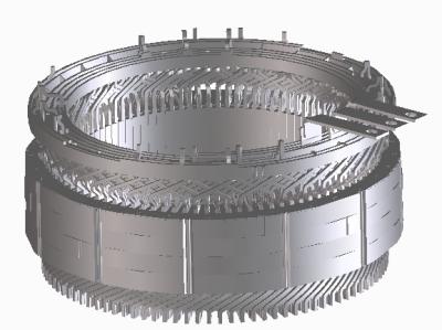 China Low-Profile Hairpin Stator OD370mm/8L/78mm Stack for Large Fan & Cooling Pump for sale
