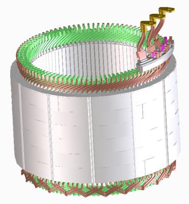 China 370mm OD 6-Layer Hairpin Stator, 206mm Stack, High-Power PMSM for Industrial Compressor for sale
