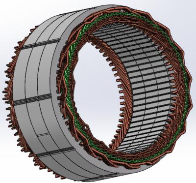 China 270mm OD 6-Layer Hairpin Stator, 100mm Stack, PMSM for Industrial Fan & Pump Motors for sale