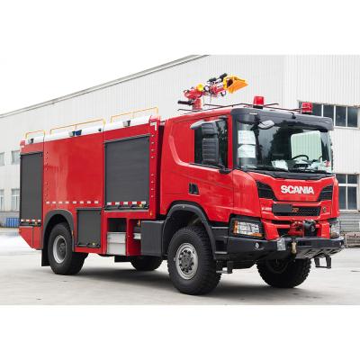 China 4x4 Scania Chassis Airport Fire Truck with 5000L Water Tank and 120L/s Fire Pump ARFF Vehicle for sale