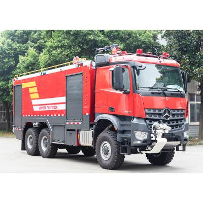 China 6x6 Benz Chassis Airport Fire Truck with 10000L Water Tank and 100L/s Fire Pump for sale