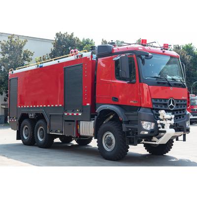 China 6x6 Benz Chassis Airport Fire Truck with 10000L Water Tank and 100L/s Fire Pump for ARFF Vehicle for sale