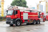 China Mercedes Benz 32m Water Tower Aerial Fire Truck with 7T Water and Foam for sale