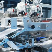 China High Capacity 20 Lanes Wet Wipes Folding Cutting Machine for Automatic Wetting Liquid for sale