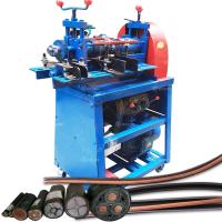 China 110V/230V/240V/380V 50/60Hz Voltage Red Blue Cable Wire Cutting Strip Machine for Wires for sale