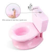 China Handle Button Plastic Baby Potty Toilet with Print Pattern Training Seat in Pink/Blue/White Colors for sale