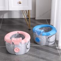 China Portable Serenity Blue Baby Toilet With Customized Logo Foldable Soft Potty Training Seat for sale