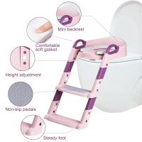 China Customization Logo PP Plastic Foldable Baby Toilet Seat Potty Seat With Steps for sale