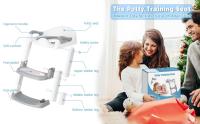 China Grey/Blue/Red 3 In 1 Potty Training Seat With Step Stool Ladder Fits 1-10 Years Old for sale