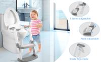 China Grey/Blue/Red 3 In 1 Potty Training Seat With Step Stool Ladder Fits 1-10 Years Old for sale