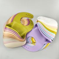 China Printed Soft Baby Silicone Bib With Food Catcher BPA Free 300*23cm for sale