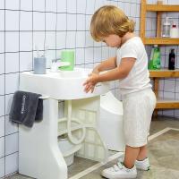China Simulated Baby Bathroom Hand Washing Basin Child Size Sink With Plastic Stand for sale