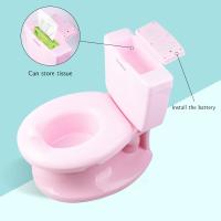 China Unisex Baby Potty Toilet with Custom Logo EN71 Test Certified Print Pattern Pink/Blue/White Colors for sale