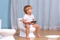 China Unisex Baby Potty Toilet with Custom Logo EN71 Test Certified Print Pattern Pink/Blue/White Colors for sale