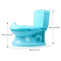 China Certified Baby Toilet Potty with Flushing Sound White Blue Pink Kids Potty Trainer EN71 Tested for sale