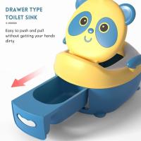 China Cartoon Panda Shape Baby Potty Toilet with Custom Logo EN71 Certified Blue/Yellow/White/Black for sale