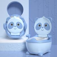 China Adorable Panda Shape Blue Yellow Cartoon Baby Training Potty with EN71 Certification for sale
