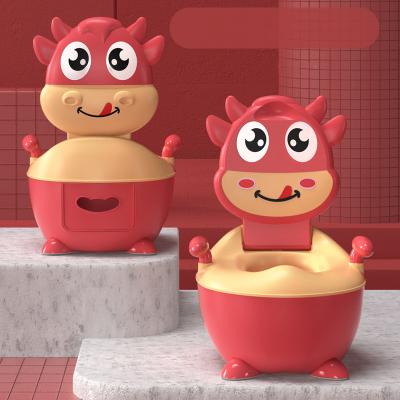 China Dark Green Cow Carton Pattern Baby Training Potty Acceptable Customized Logo EN71 Certified for sale