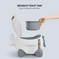 China Custom Logo Airplane Cartoon Baby Training Potty in White/Blue/Pink Colors for sale
