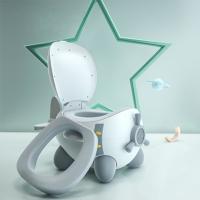 China Custom Logo Airplane Cartoon Baby Training Potty in White/Blue/Pink Colors for sale