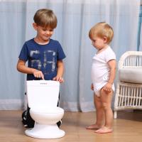 China Eco Friendly Plastic Baby Potty Toilet with Custom Logo Simulation Design EN-71 Certified Lightweight for sale