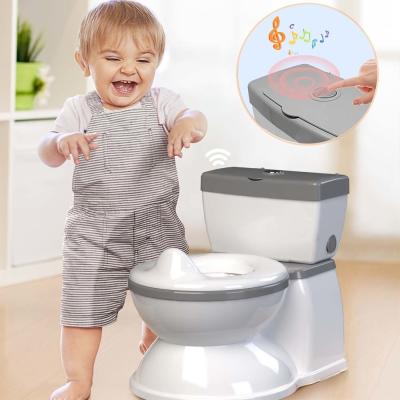 China Baby Potty Toilet with Cute Cartoon Design Easy To Clean Kids Potty with Flushing Sound Music for sale