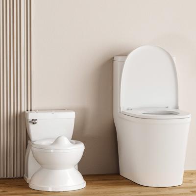 China Printed White Baby Potty Trainer with Music Eco Friendly PP Plastic EN-71 Certified Custom Logo for sale