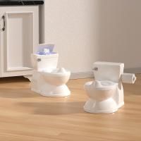 China Printed White Baby Potty Trainer with Music Eco Friendly PP Plastic EN-71 Certified Custom Logo for sale