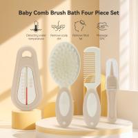 China Soft Baby Grooming Brush , Bath Water Thermometer Set for Newborn Head Care for sale