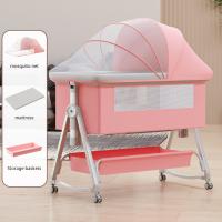 China Multi Functional Baby Crib with Foldable Height Adjustment Splicing, Portable and Movable Bedside Swing, Cradle, Sleeping Bed for sale
