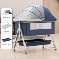 China Multi Functional Baby Crib with Foldable Height Adjustment Splicing, Portable and Movable Bedside Swing, Cradle, Sleeping Bed for sale