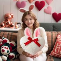 China White Heart Pillow Cushion Toy Throw Pillows Gift Valentine's Day Decorative Pillows, Wedding Decorations for sale